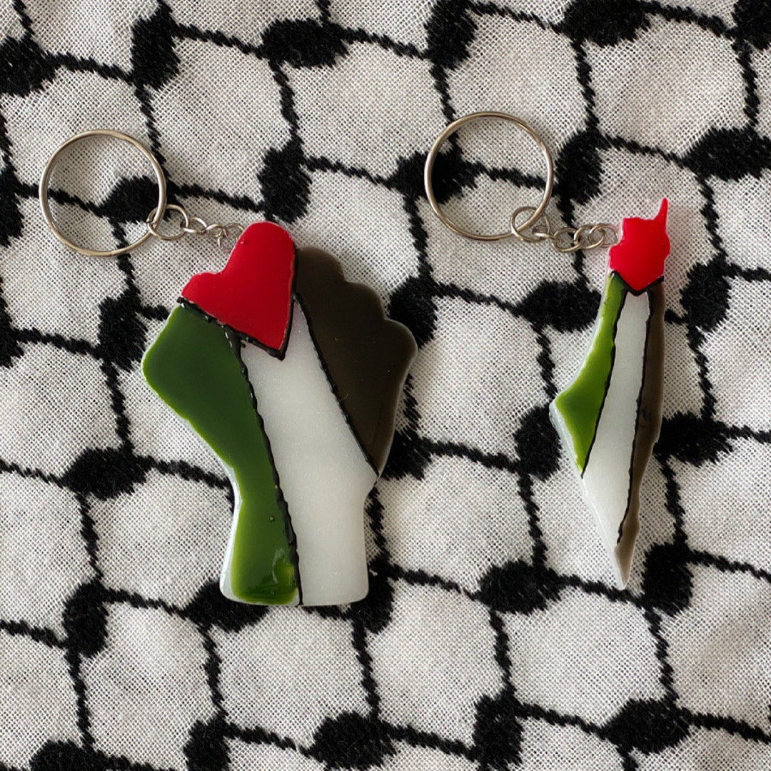 Palestine Flag Map, Fist Keychain - Etsy