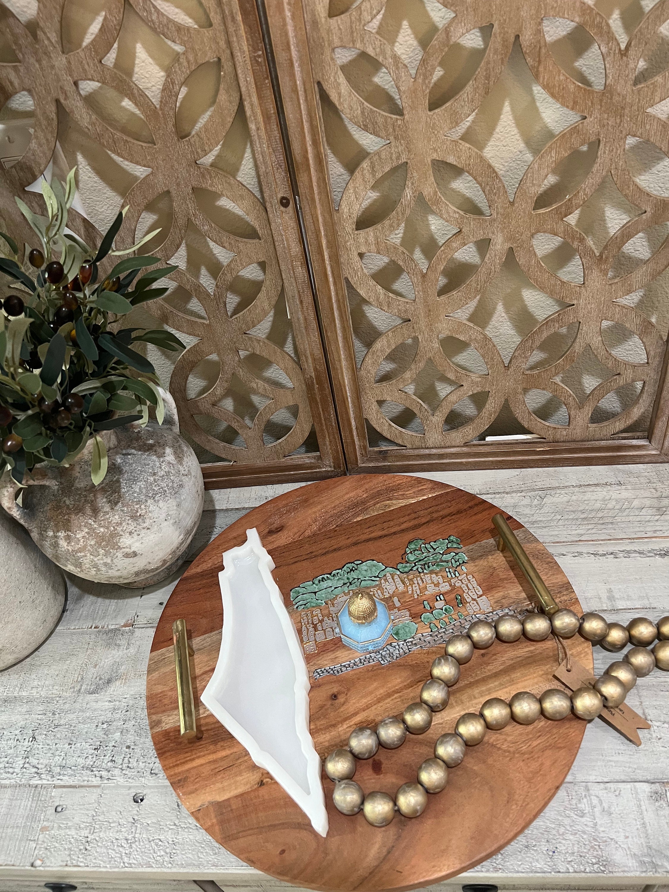 Jerusalem Hand Painted Tray | Palestine Tray | Jerusalem Tray ...