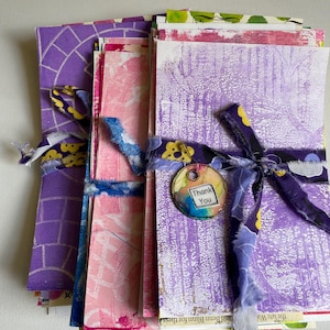 Vibrant Fun & Colorful Variety Painted Paper Set - Altered Junk Journal ...