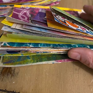 Mini Painted Scrap Pack - Colorful Painted Scrap Paper Set - Altered ...