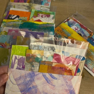 Mini Painted Scrap Pack - Colorful Painted Scrap Paper Set - Altered ...