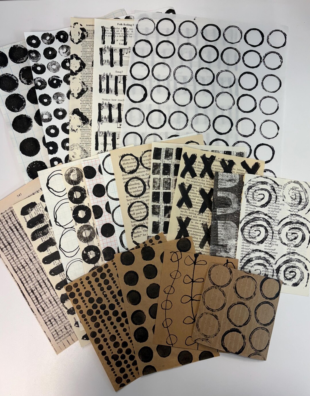 Marked in Black Paper Set - Altered Junk Journal Collage Mixed Media ...