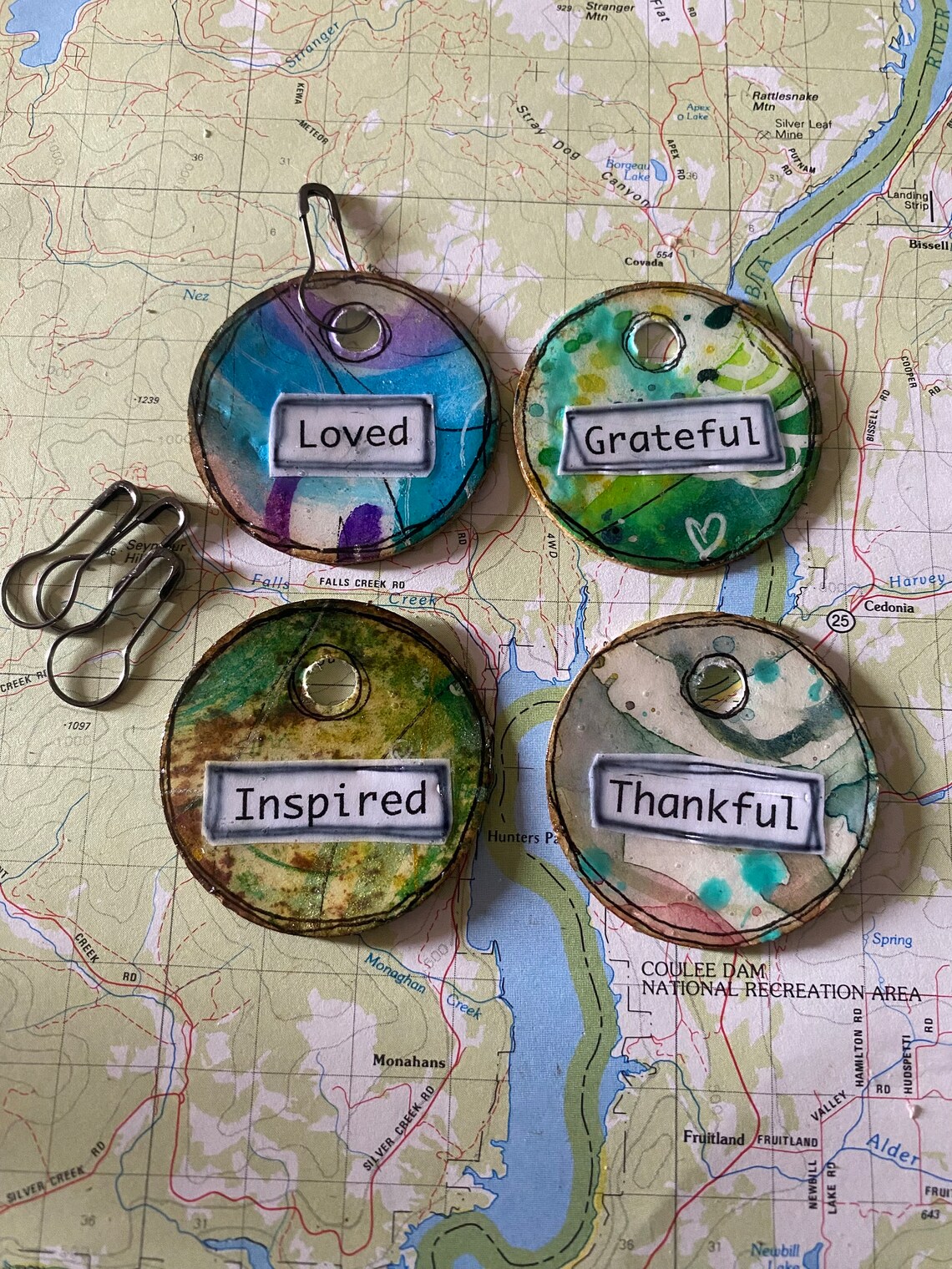 Whimsical Word Tags -4 1-1/2” Round or Heart Shaped Tag, Thick Gloss on ...