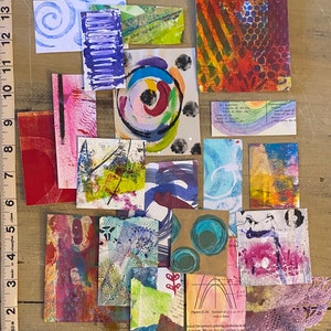 Mini Painted Scrap Pack - Colorful Painted Scrap Paper Set - Altered ...