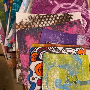 Mini Painted Scrap Pack - Colorful Painted Scrap Paper Set - Altered ...