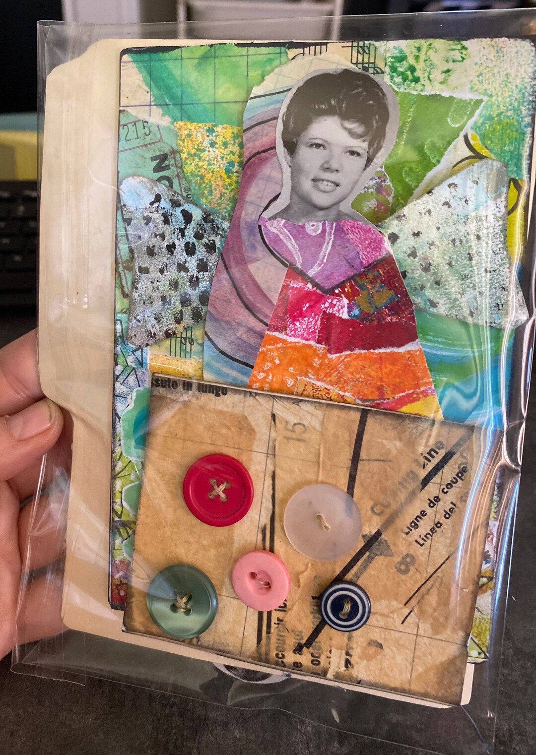 5 Pc Quirky Collage Pack Includes Paper Doll Clusters, Button Card, and ...