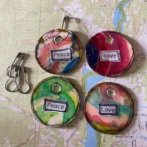 Whimsical Word Tags -4 1-1/2” Round or Heart Shaped Tag, Thick Gloss on ...