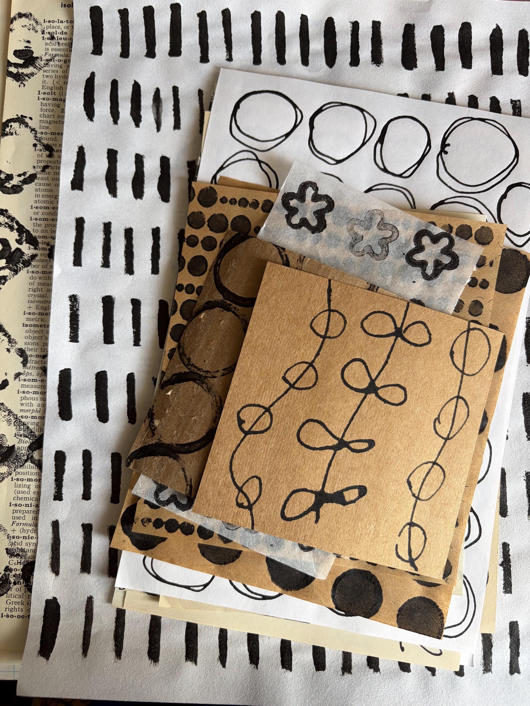 Marked in Black Paper Set - Altered Junk Journal Collage Mixed Media ...