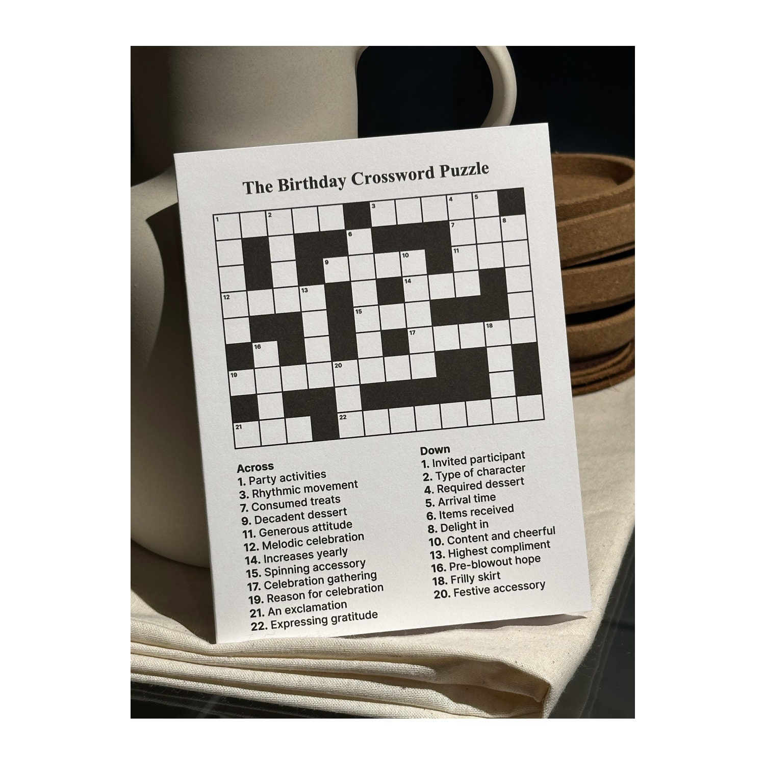 The Birthday Crossword Puzzle | Birthday Card - Etsy