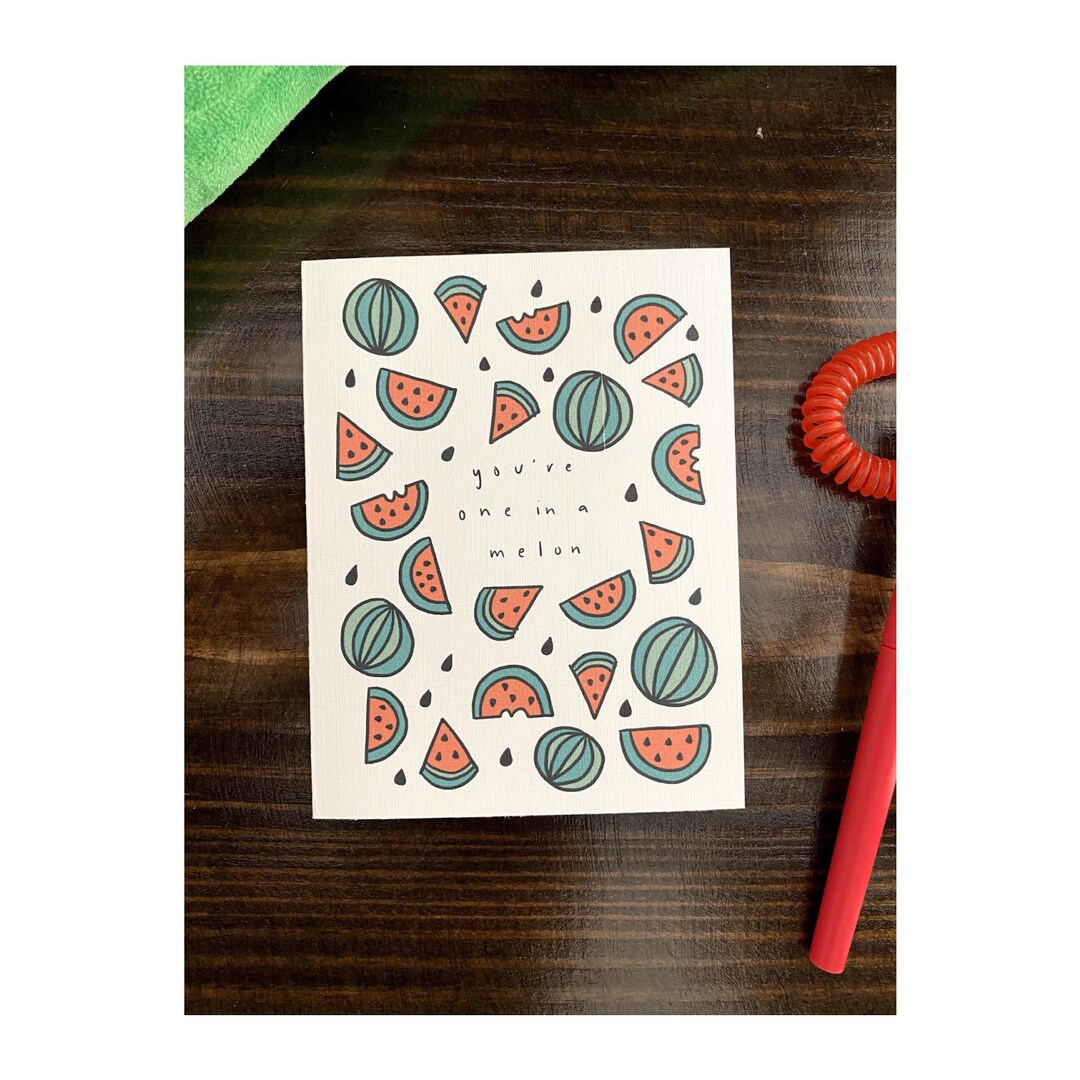 You're One in a Melon | Love, Friendship | Pun Card - Etsy