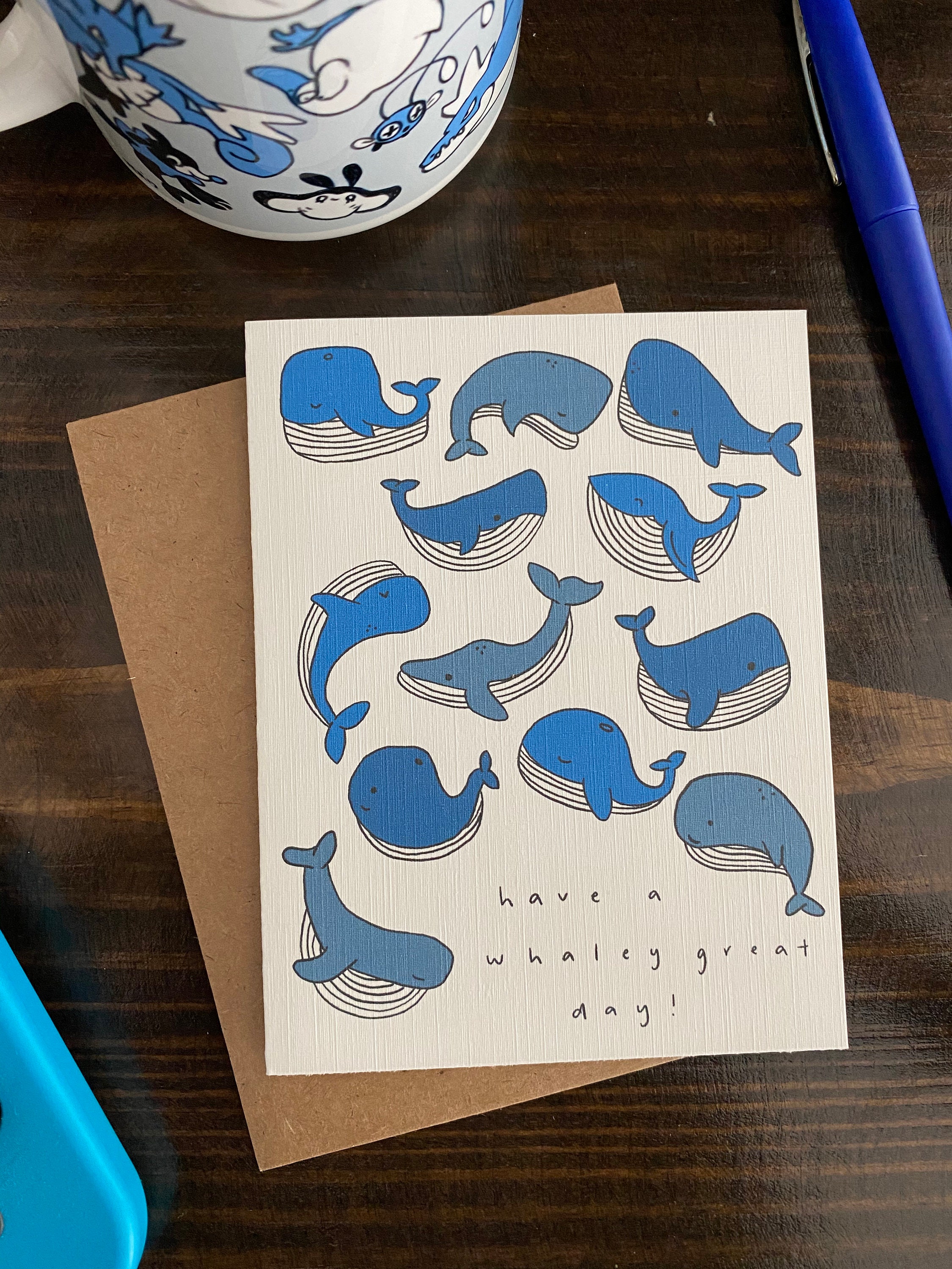 Have a Whaley Great Day Well Wishes Pun Card - Etsy
