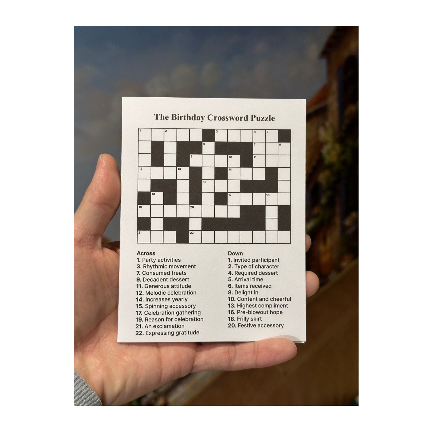 The Birthday Crossword Puzzle | Birthday Card - Etsy