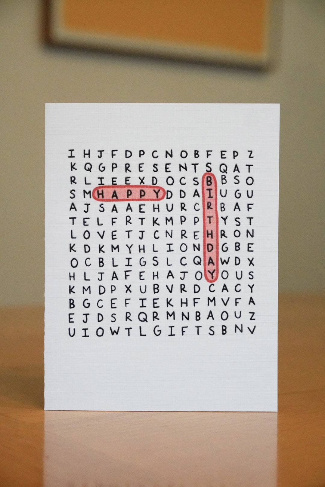 Word Search Birthday Card Word Game Word Search Birthday Card - Etsy