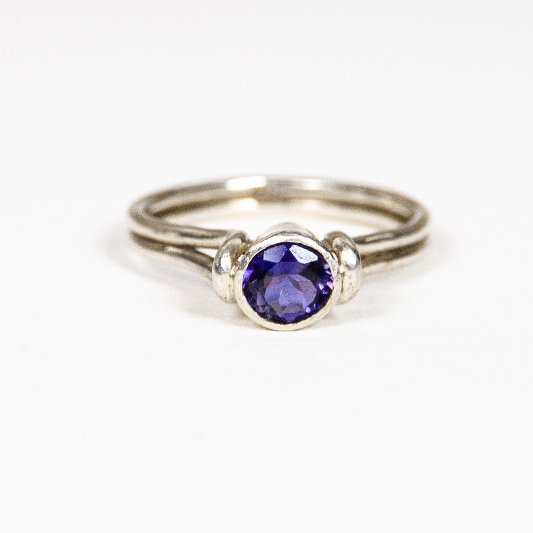Iolite and Peruvian Silver Ring, Stunning Violet Purple and Silver Ring ...
