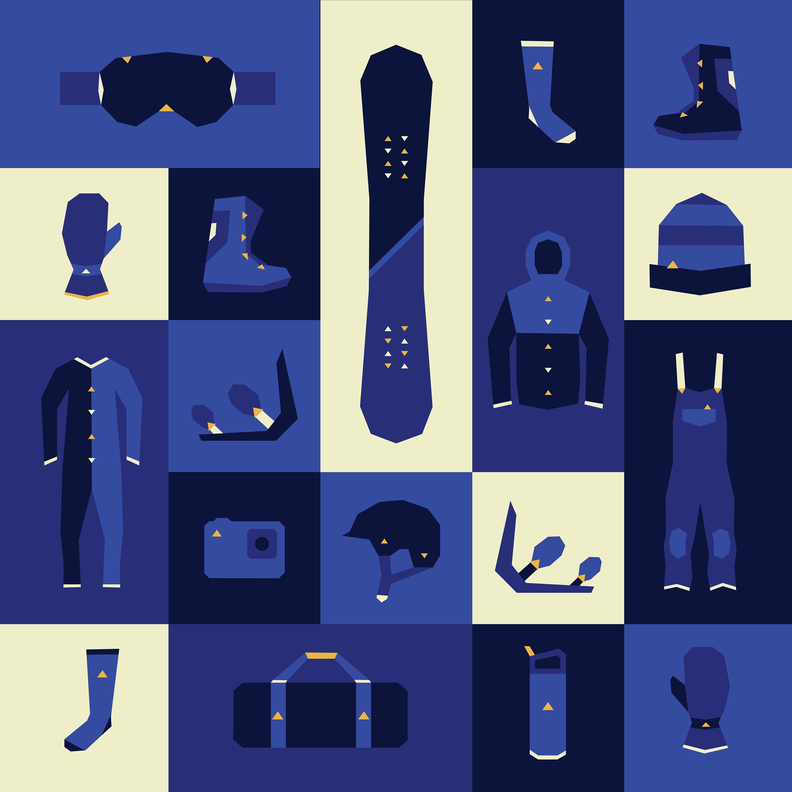 Snowboard Art - Grid / Digital Instant Download / Snowboard Artwork ...