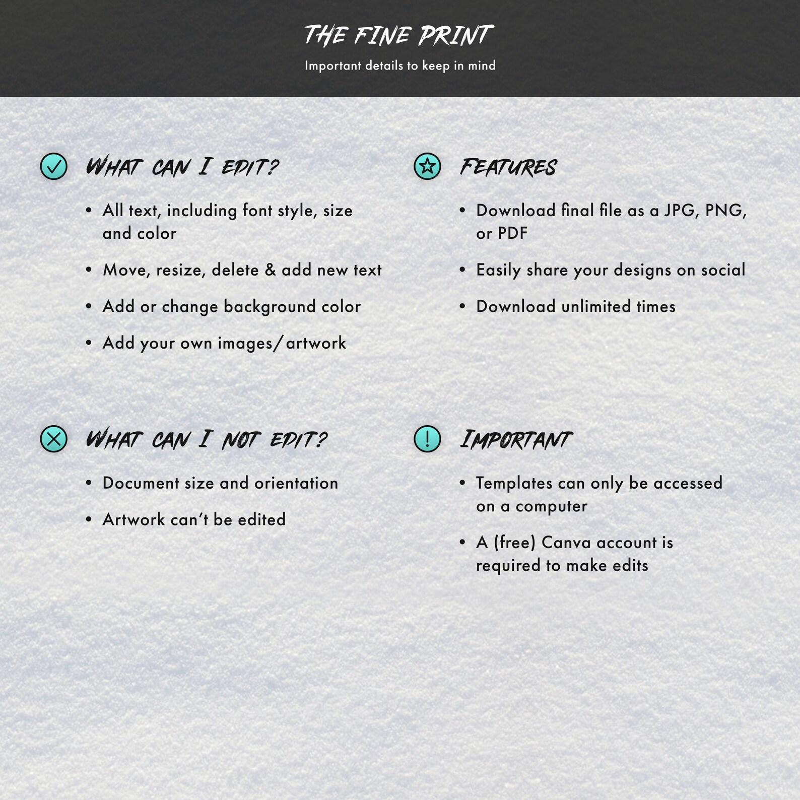 Checklist Snowboarding / EDITABLE Canva Template / Printable Snowboard ...