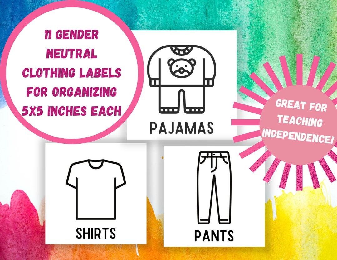 Kid's Clothing Organizing Labels Gender Neutral Labels for Drawers ...