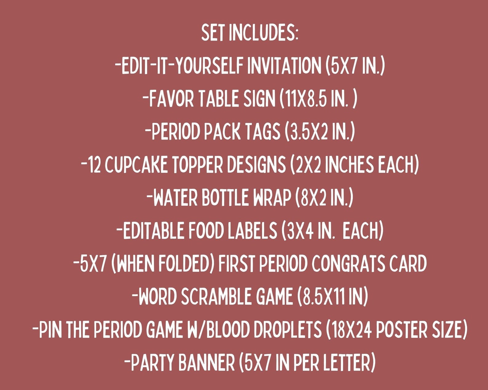Editable First Moon Party Pack: Invitation, Games, Toppers (digital ...