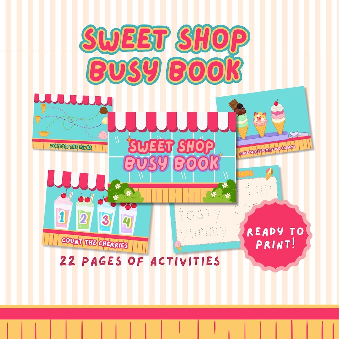 Sweet Shop Busy Book for Kids Toddler Children School Students Nursery ...