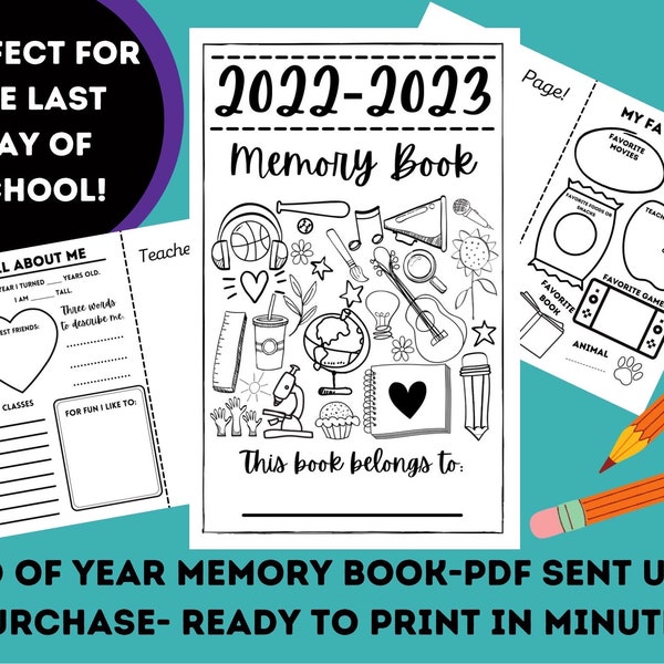 End of School Memory Book - Etsy