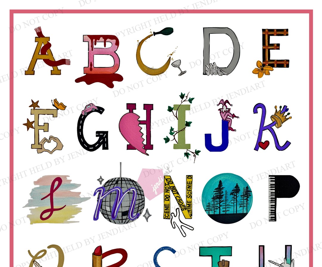 18"x24" - Mother's Alphabet (swiftie Abcs) Giclée Print Poster - Etsy