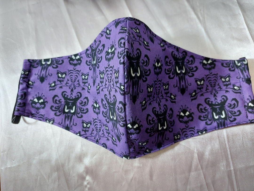 The Haunted Mansion Wallpaper Pattern Disney Adult Face Mask, SAME DAY ...