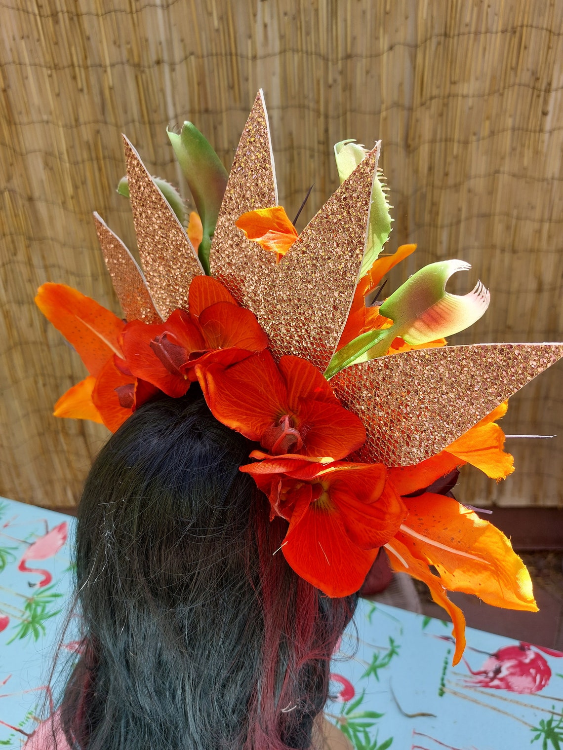 Tropical Flower Headpiece With Venus Flytraps, Lilies Orchids and ...