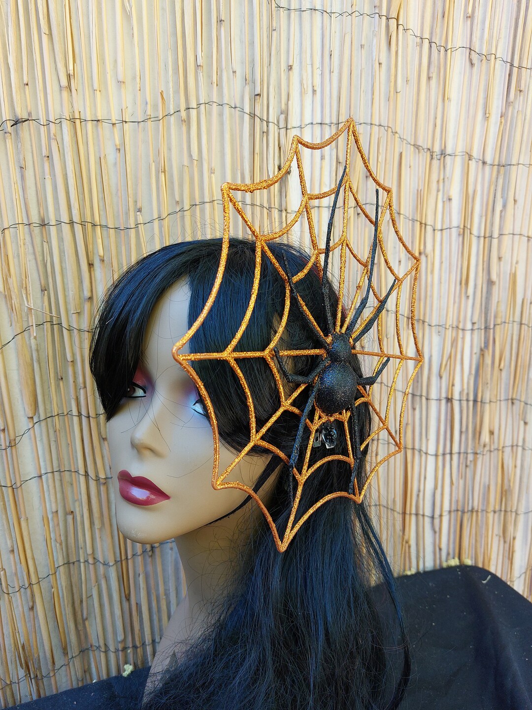 Spiderweb W Spider Fascinator Clip on , Sparkly Cobweb, Black Widow ...