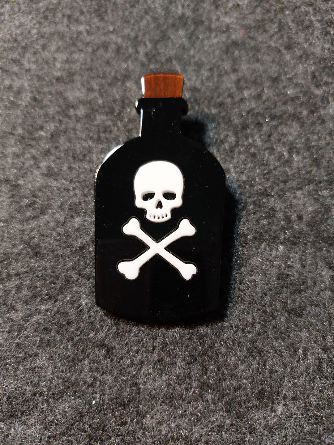 Poison Bottle Brooch Pin W Skull and Crossed Bones Punk - Etsy