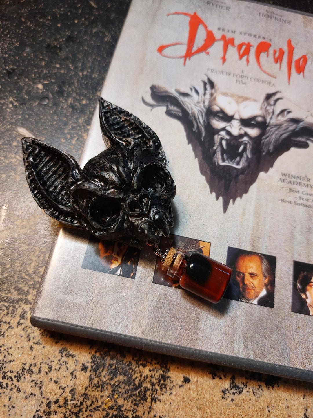 Bat Skull Brooch: Gothic Vampire Faux Taxidermy With Blood Jar - Etsy