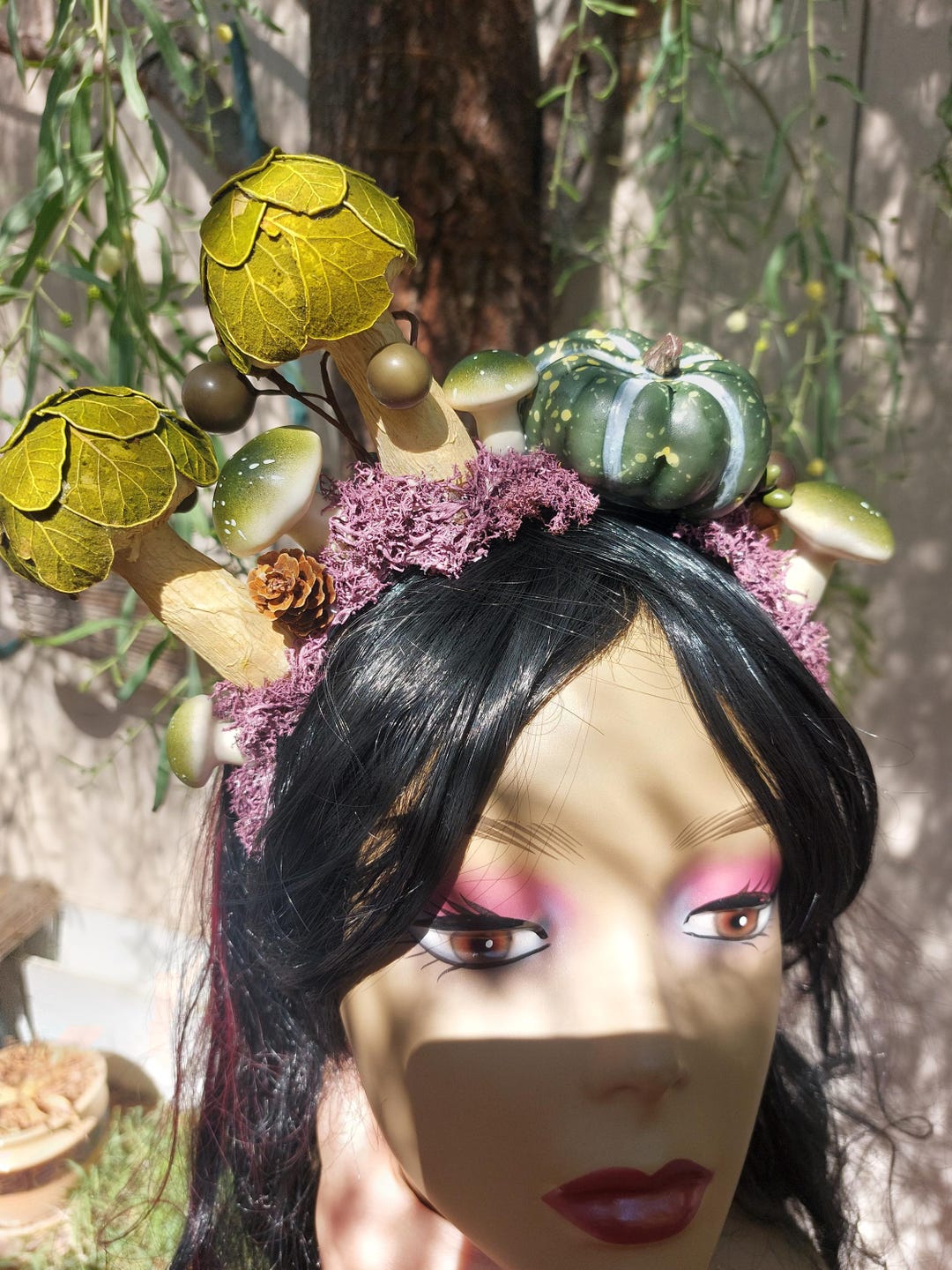 Green Mushroom, Moss Pumpkin Headpiece, Headband. Forest Fairy , Pixie ...