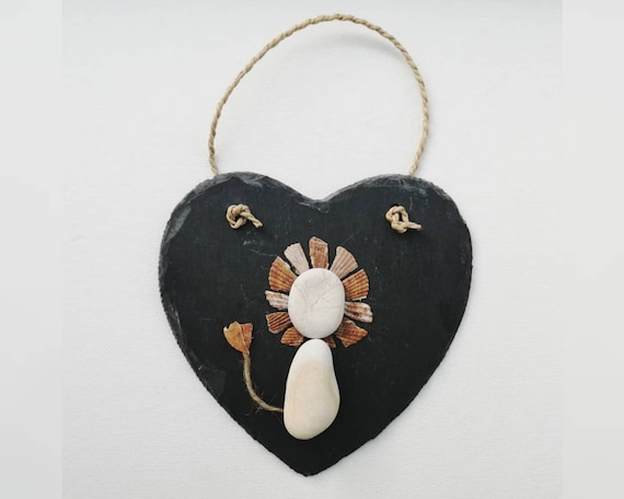 Lion Art Pebble Shell Art Beach Art Wall Decor Birthday - Etsy