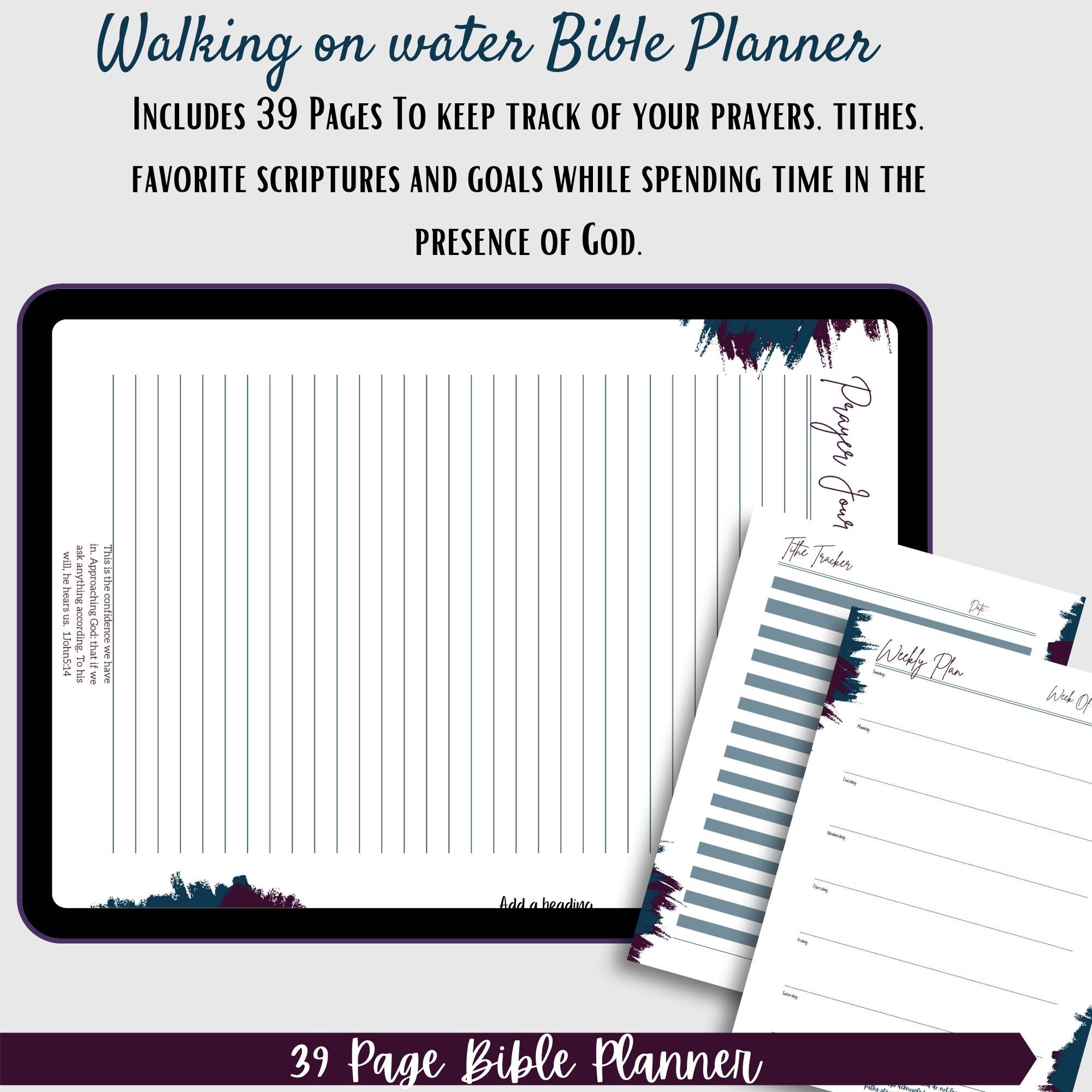 Bible Planner, Christian Planner, Prayer Journal, Sermon Notes, Journal ...