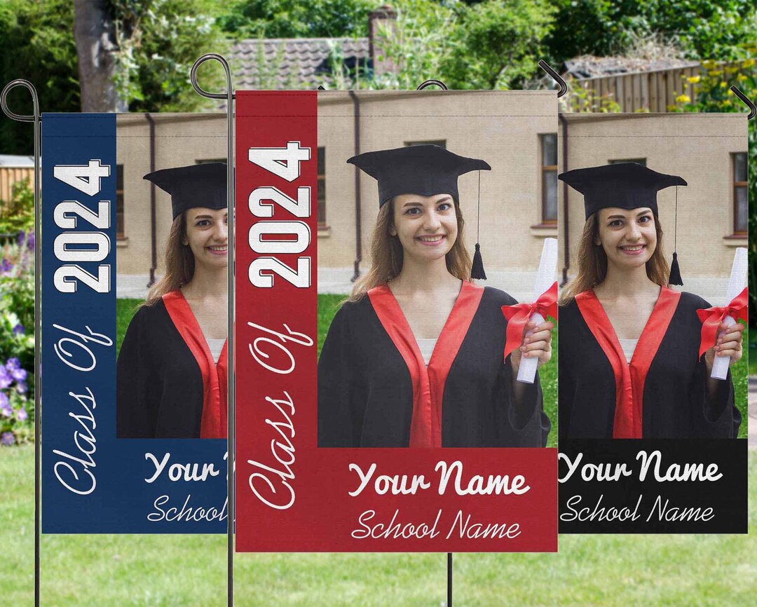 Personalized Graduation Gift Custom Graduation Flag Grad Garden Flag ...