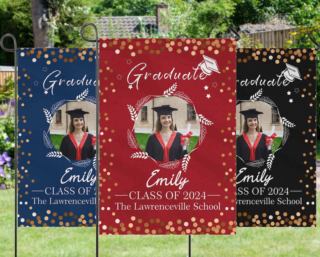 Personalized Graduation Gift Custom Graduation Flag Grad Garden Flag ...