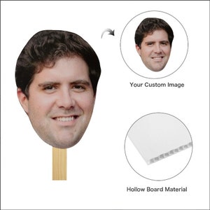 Custom Face Fans With Wooden Handle Head Cut Out Fans Personalized Hand ...