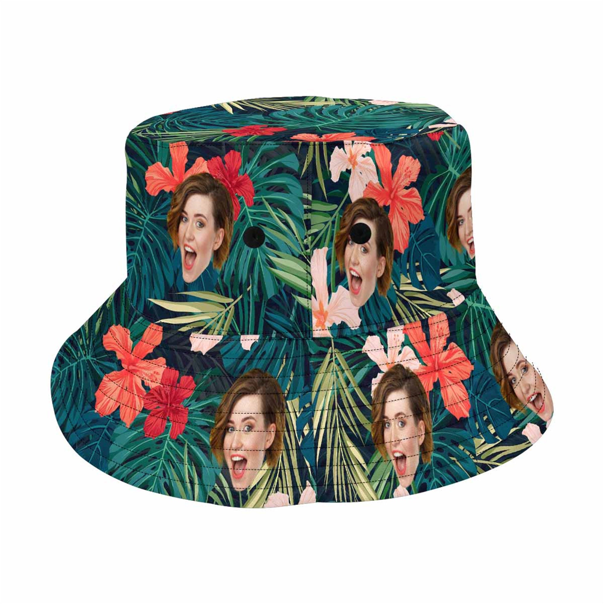 Leaf Pattern Bucket Hats,personalized Cotton Wide Brim Outdoor Summer ...