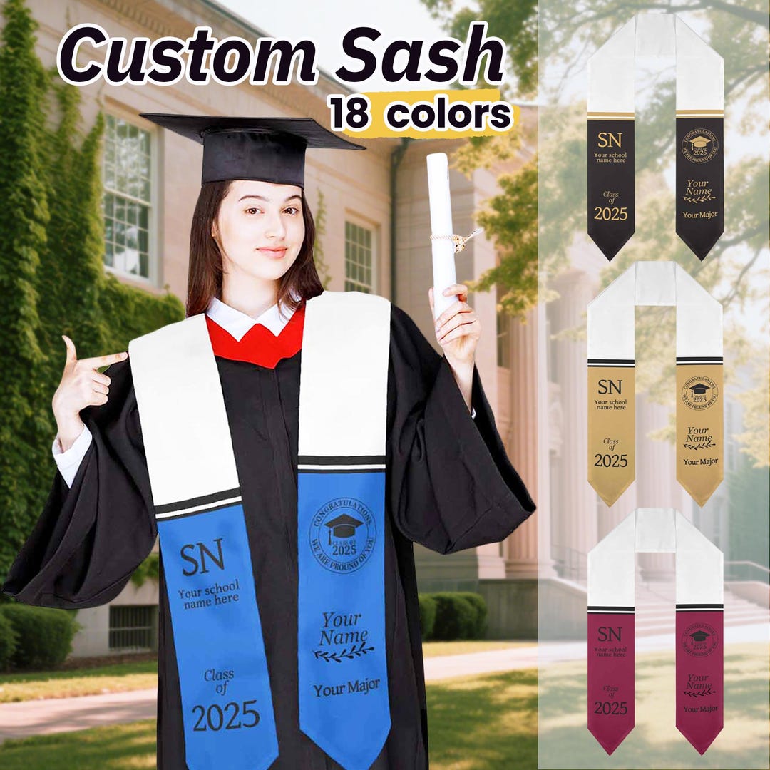 Custom 2025 Sash With RN Symbol Personalized RN Graduate Stole ...