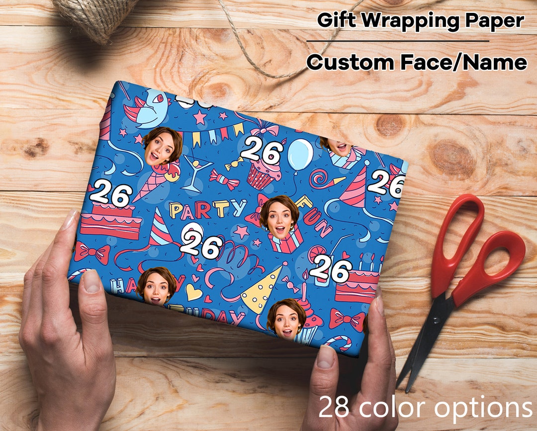 Birthday Gift Wrap Custom Face Wrapping Paperfunny Photo Printed ...