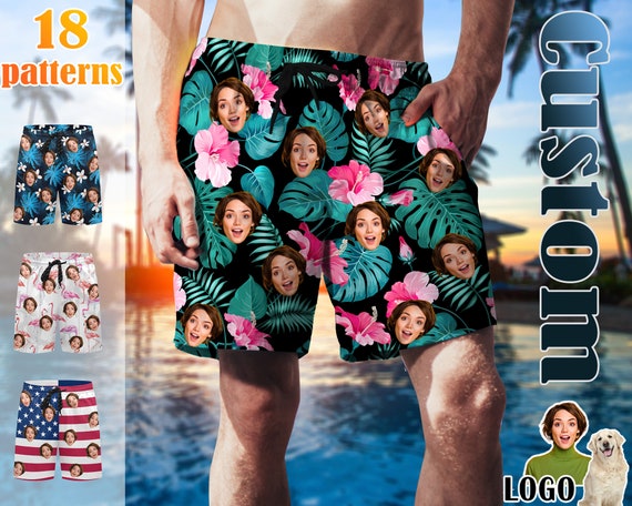 Custom Face Men Swimwear Personalized Men Bathing Suit Face on | Etsy