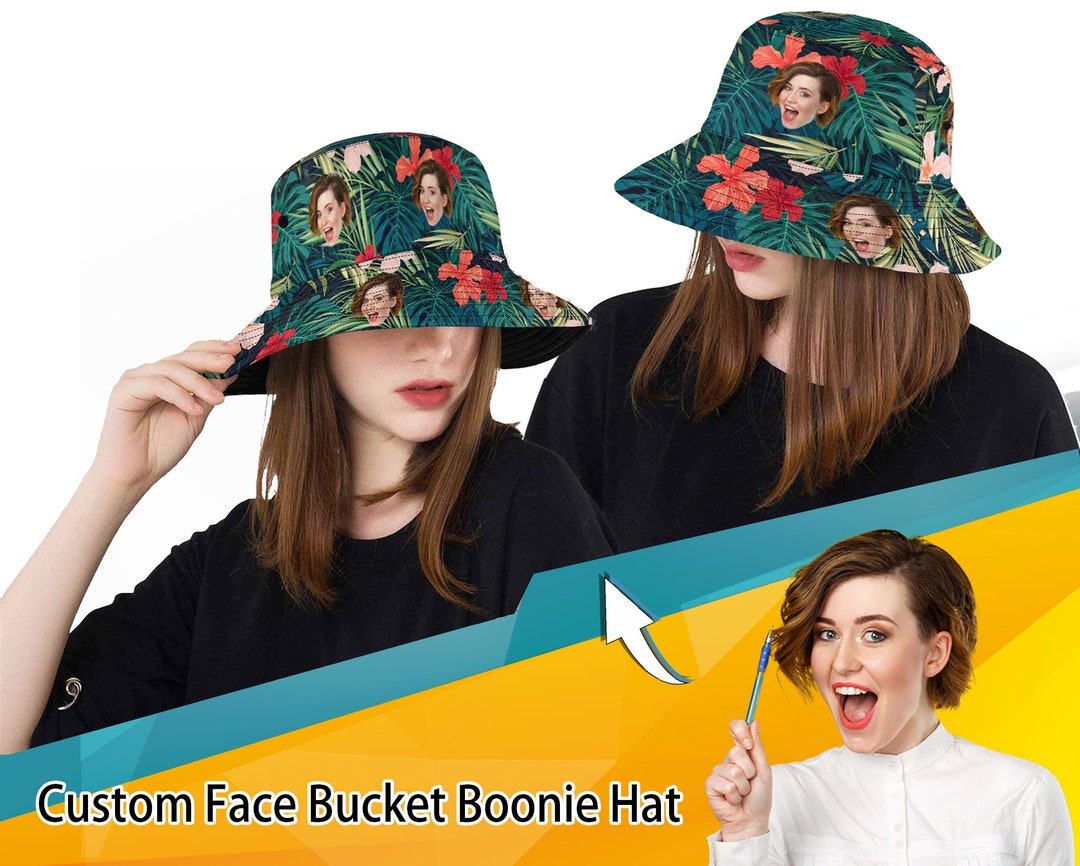 Leaf Pattern Bucket Hats,personalized Cotton Wide Brim Outdoor Summer ...