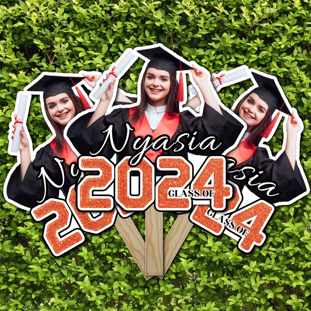 Graduation Face Fans Personalized Hand-held Fans for Graduate Head Cut ...