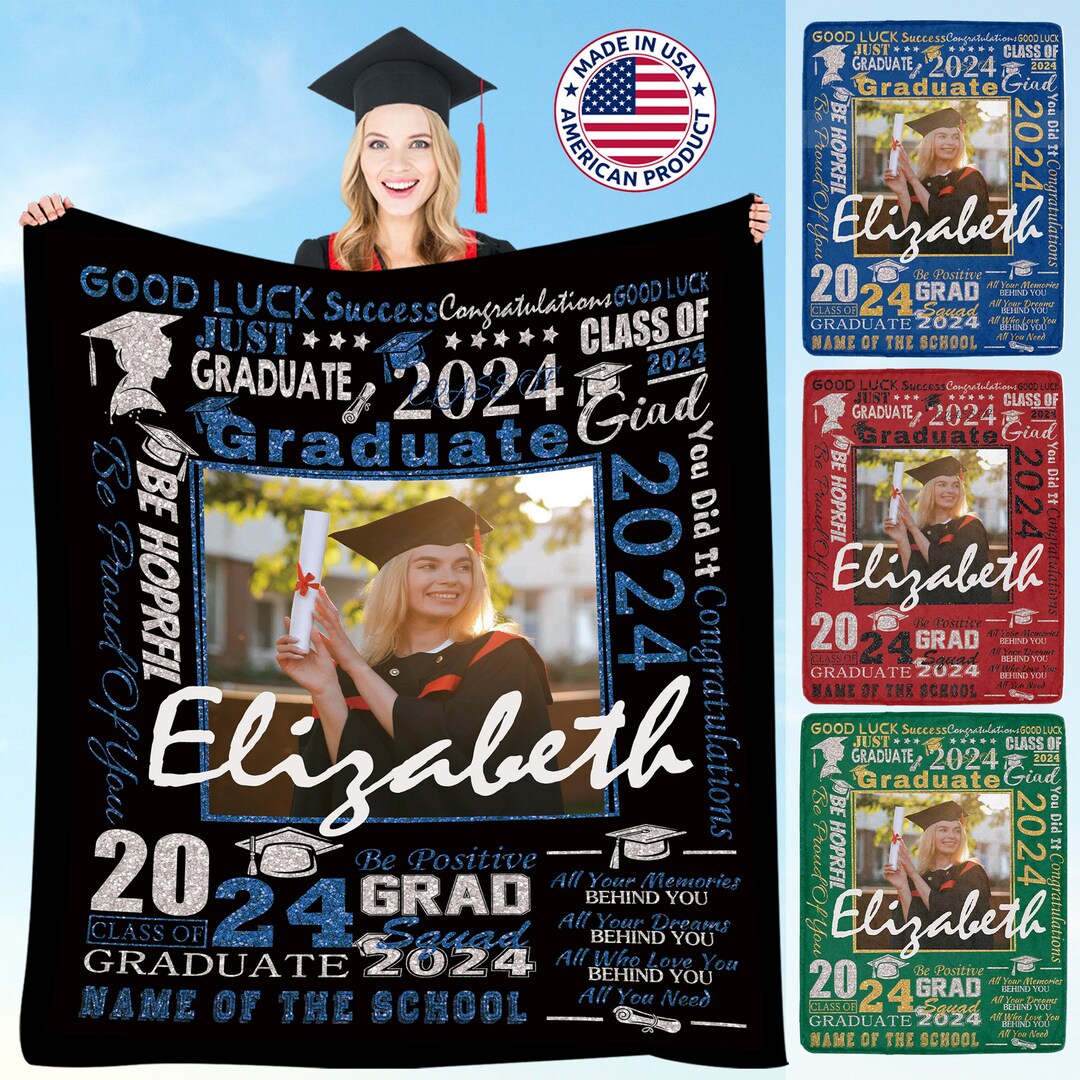 Personalized Graduation Gift Personalized Graduation Blanket Class of ...
