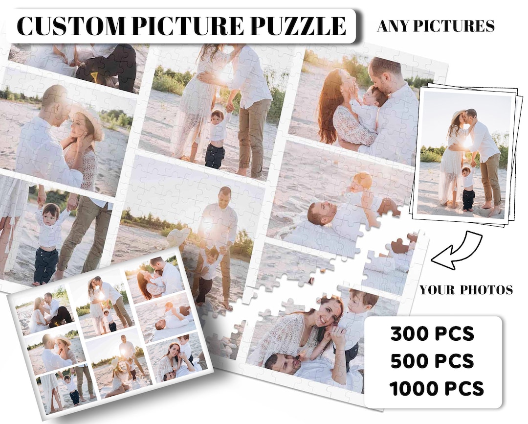 Custom Photo Collage Puzzle Personalized 300-500-1000 Pieces Wooden ...