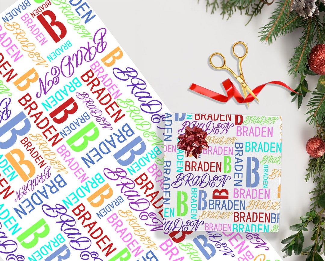 Personalized Wrapping Paper Custom Name Wrapping Paper Birthday Gift ...