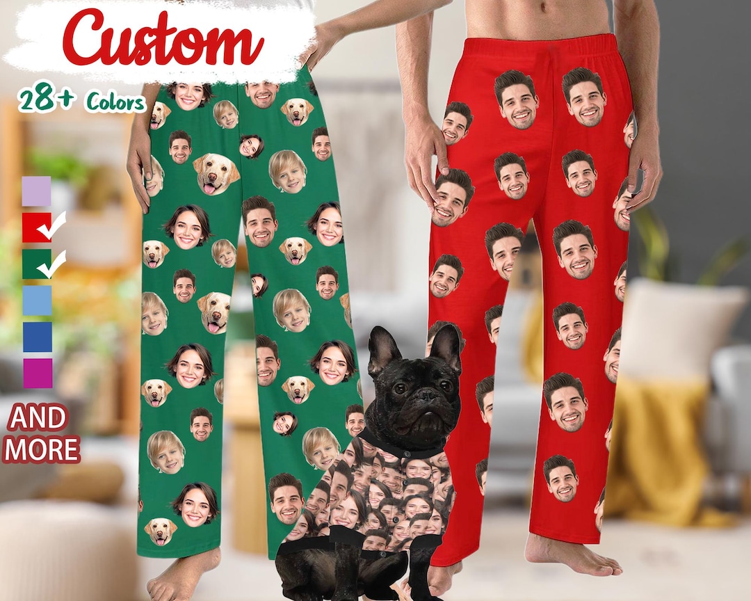 Custom Face Pajama Pants for Women Men Personalized Pajama Pants With ...