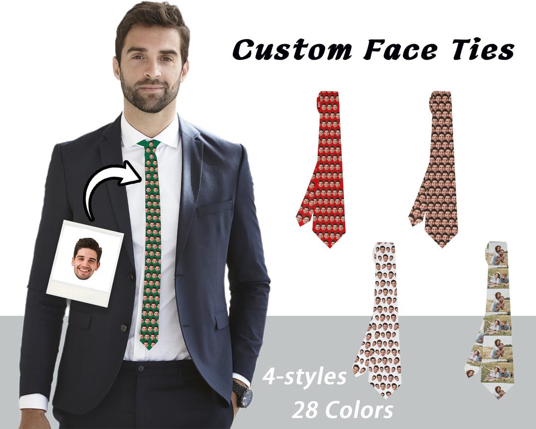Custom Face Necktie Personalized Photo Ties Custom Necktie With Logo ...