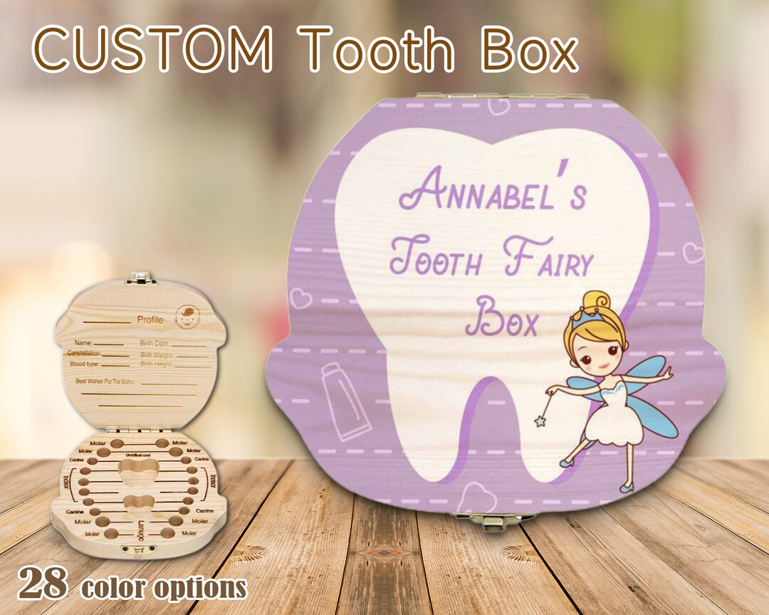 Baby Tooth Fairy Boxes With Name Custom Tooth Keepsake Box - Etsy