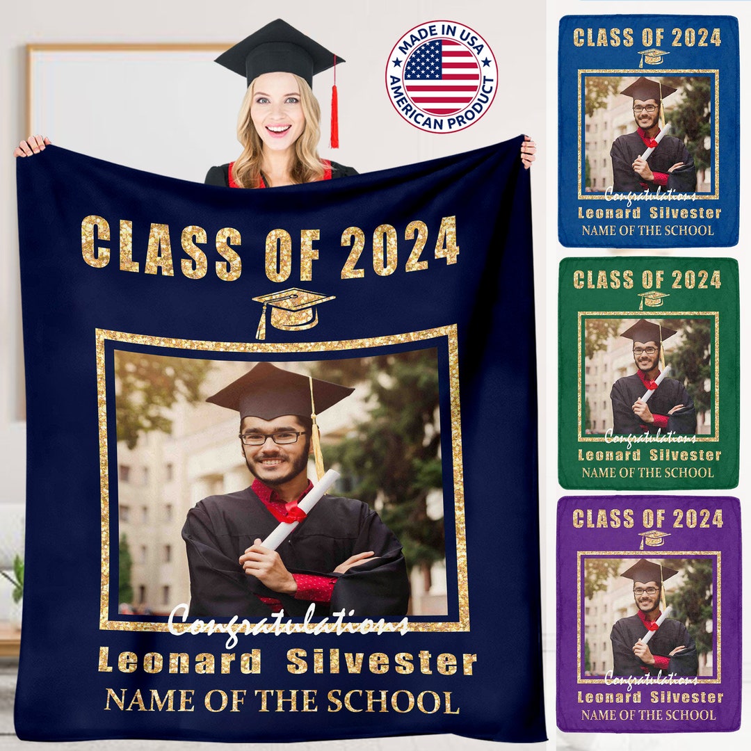 Personalized Graduation Blanket With Name Class of 2024 Graduation ...
