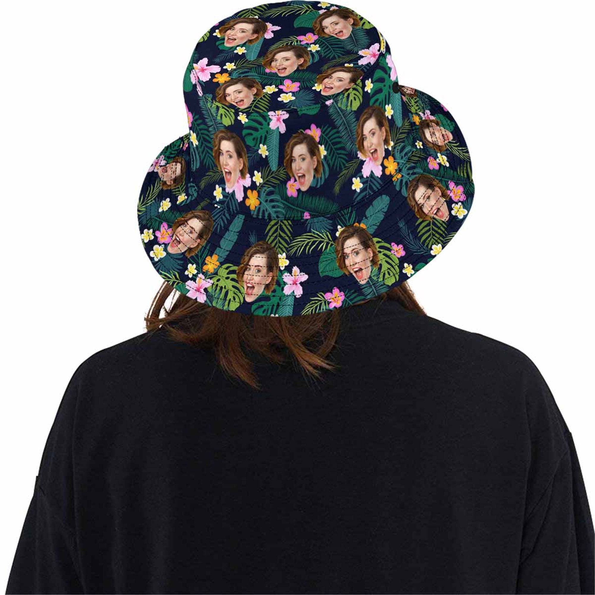 Tropical Pattern Hat Custom Face Unisex Bucket Hat - Etsy
